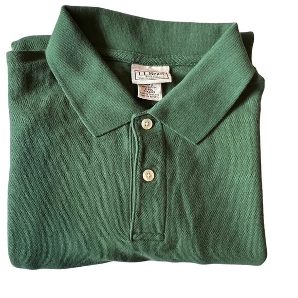 L.L. Bean | Shirts | Vintage Ll Bean Green 2button Polo Shirt Adult Size L | Poshmark